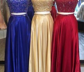 Two Pieces Prom Dress, Evening Dresses, Formal Dresses, Graduation ...