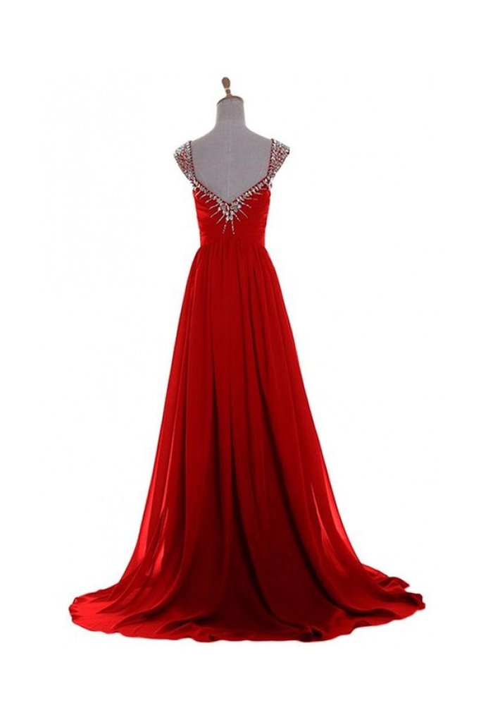 Red Chiffon Prom Dresses, Evening Dresses, Formal Dresses, Graduation ...