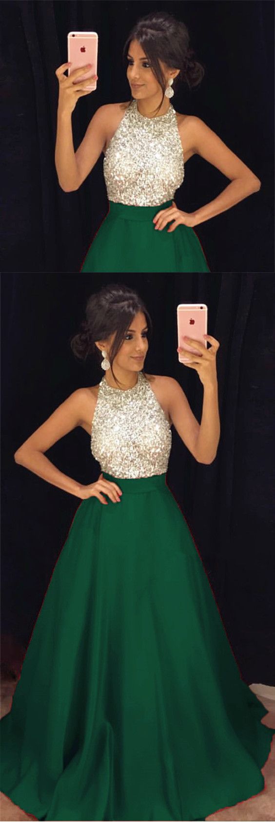 Green A-line Prom Dresses Long, Prom Dress, Evening Dresses, Formal ...