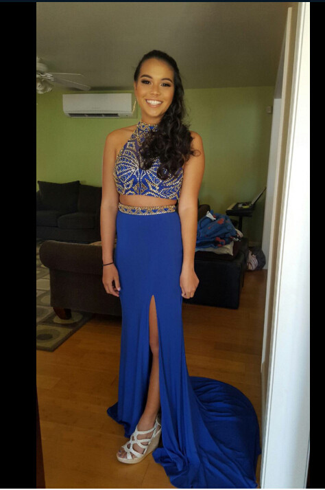 Two Pieces Royal Blue Prom Dress Cocktail Evening Party Dress Pst0613 ...