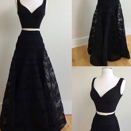 Two Pieces Lace Prom Dress, Graduation Party Dresses, Banquet Dresses ...